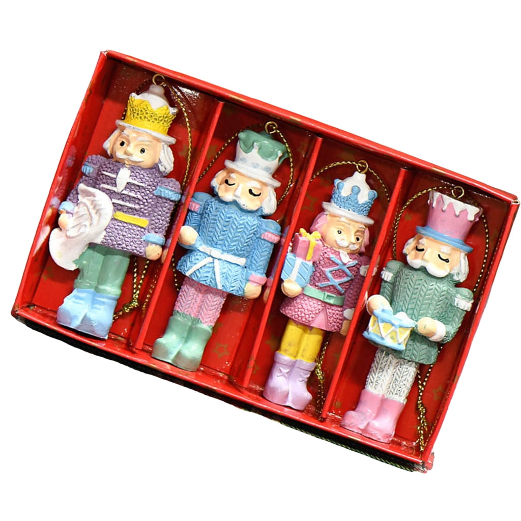 4Pcs Christmas Candy Color Nutcrackers Figures Puppets for Festival ...