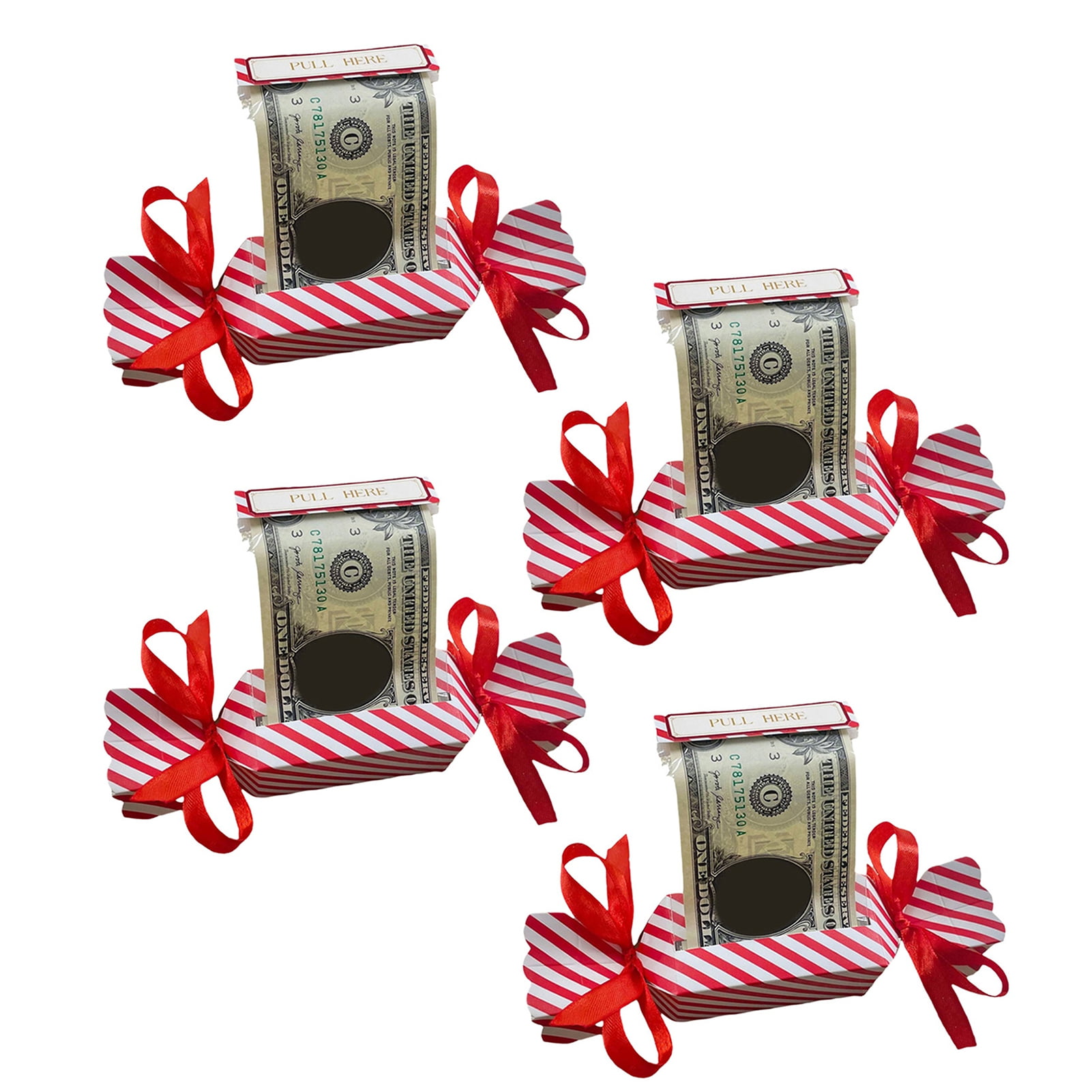 4Pcs Christmas Surprise Money Pull Pouch DIY Cash Pull Out Box with ...