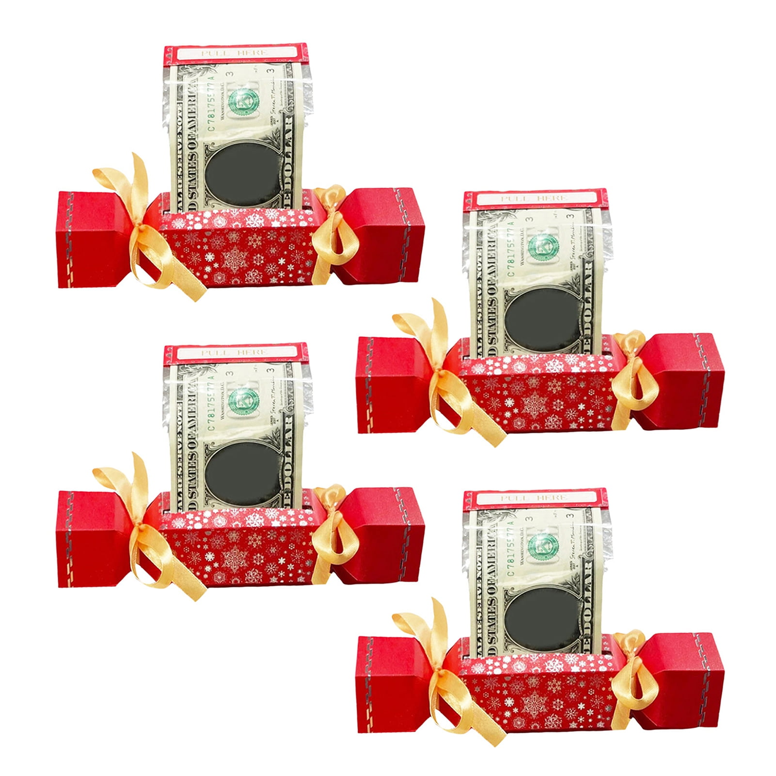4Pcs Christmas Surprise Money Pull Pouch DIY Cash Pull Out Box with ...