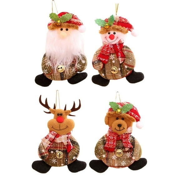 4Pcs Christmas Tree Hanging Ornaments,Christmas Tree Plush Hanging ...