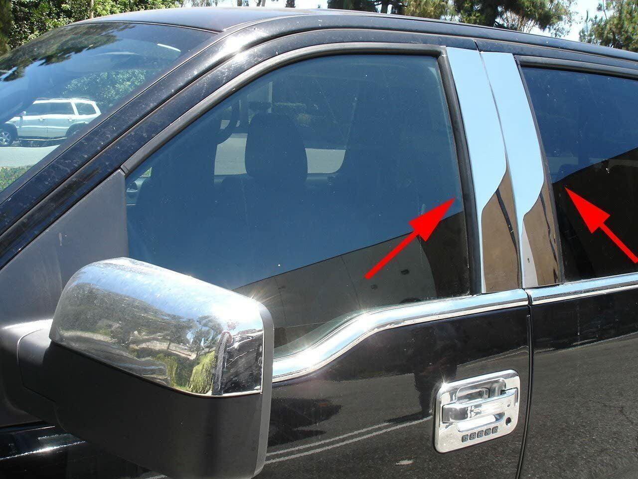 4Pcs Chrome Pillar Post Door Window Trim For 2004-2014 Ford F-150 Super ...