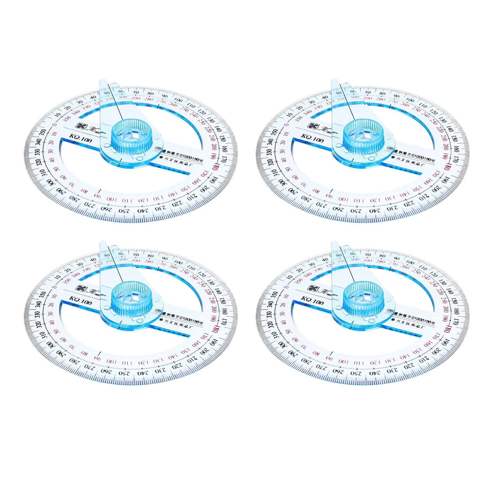 4pcs Circle Protractor Portable Measuring Ruler 360 Degree Protractor Drafting Tool