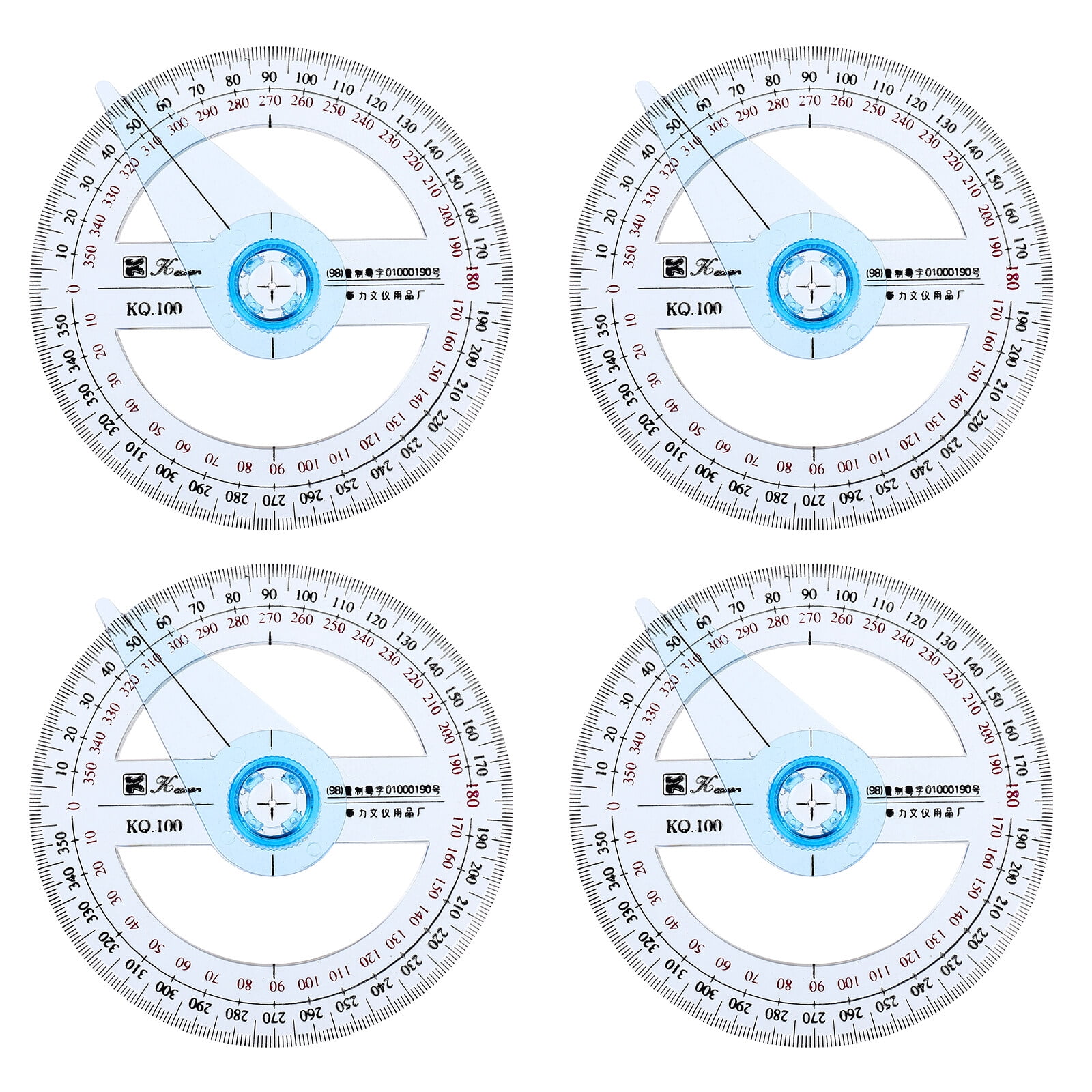 4Pcs Circle Protractor Portable Measuring Ruler 360 Degree Protractor ...