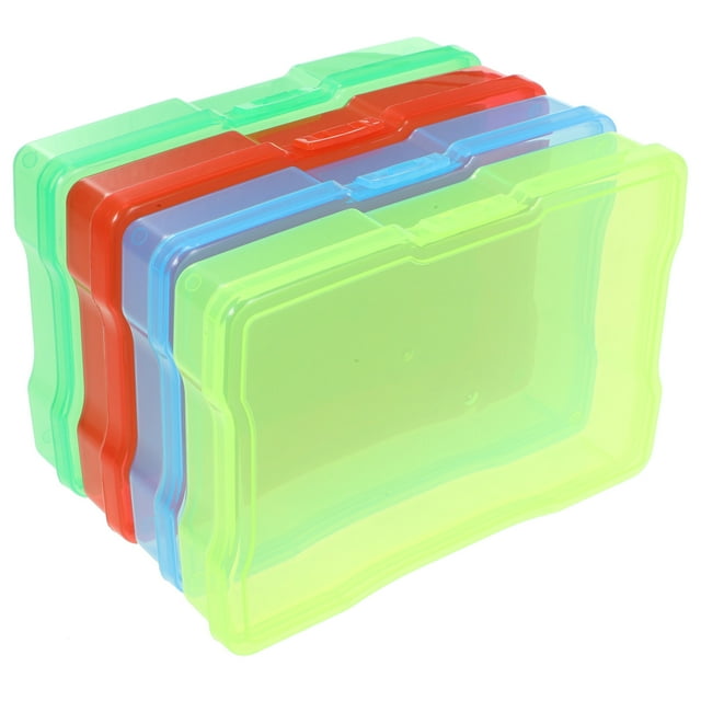 4Pcs Clear Cards Storage Box Multipurpose Photo Storage Boxes with Lid ...