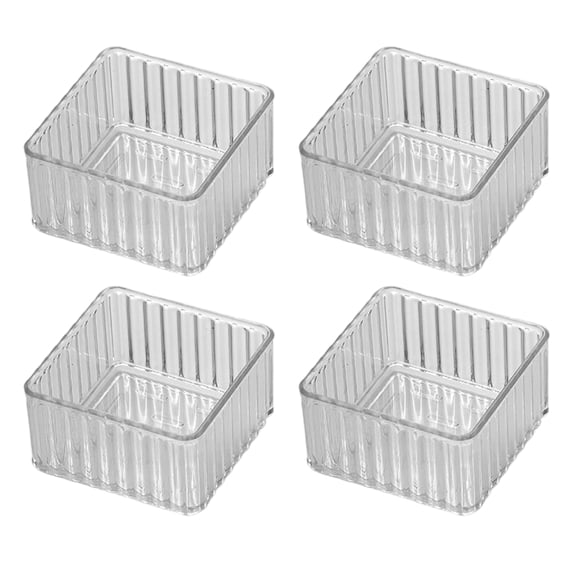 4Pcs Clear Drawer Organiser Tray Set Vanity Drawer Dividers Dresser ...