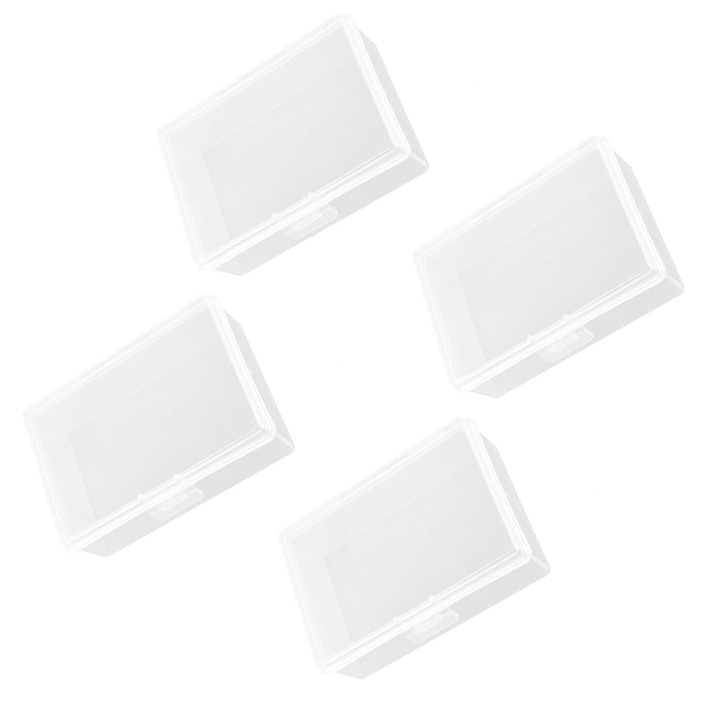 4Pcs Clear Plastic Playing Card Holder Rectangle Case With Snap Lid ...