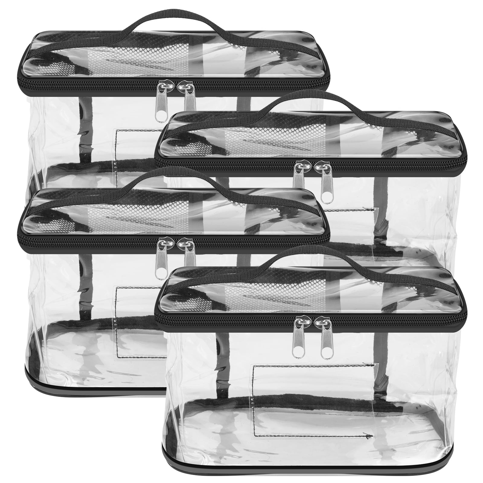 4Pcs Clear Toy Storage Bag with Name Tag& Manual Pocket, Waterproof ...
