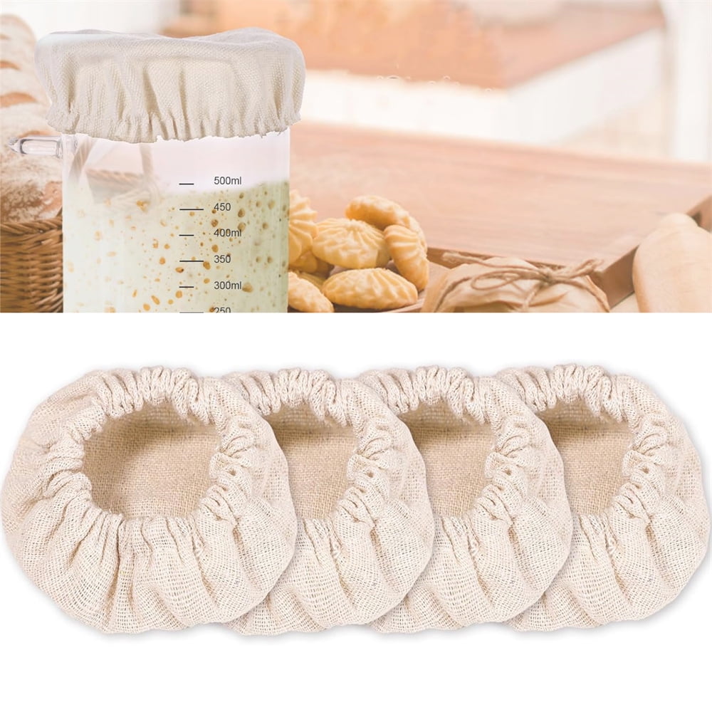 4Pcs Cloth Jar Covers for Sourdough,Reusable Dough Proofing Bowl Cover ...