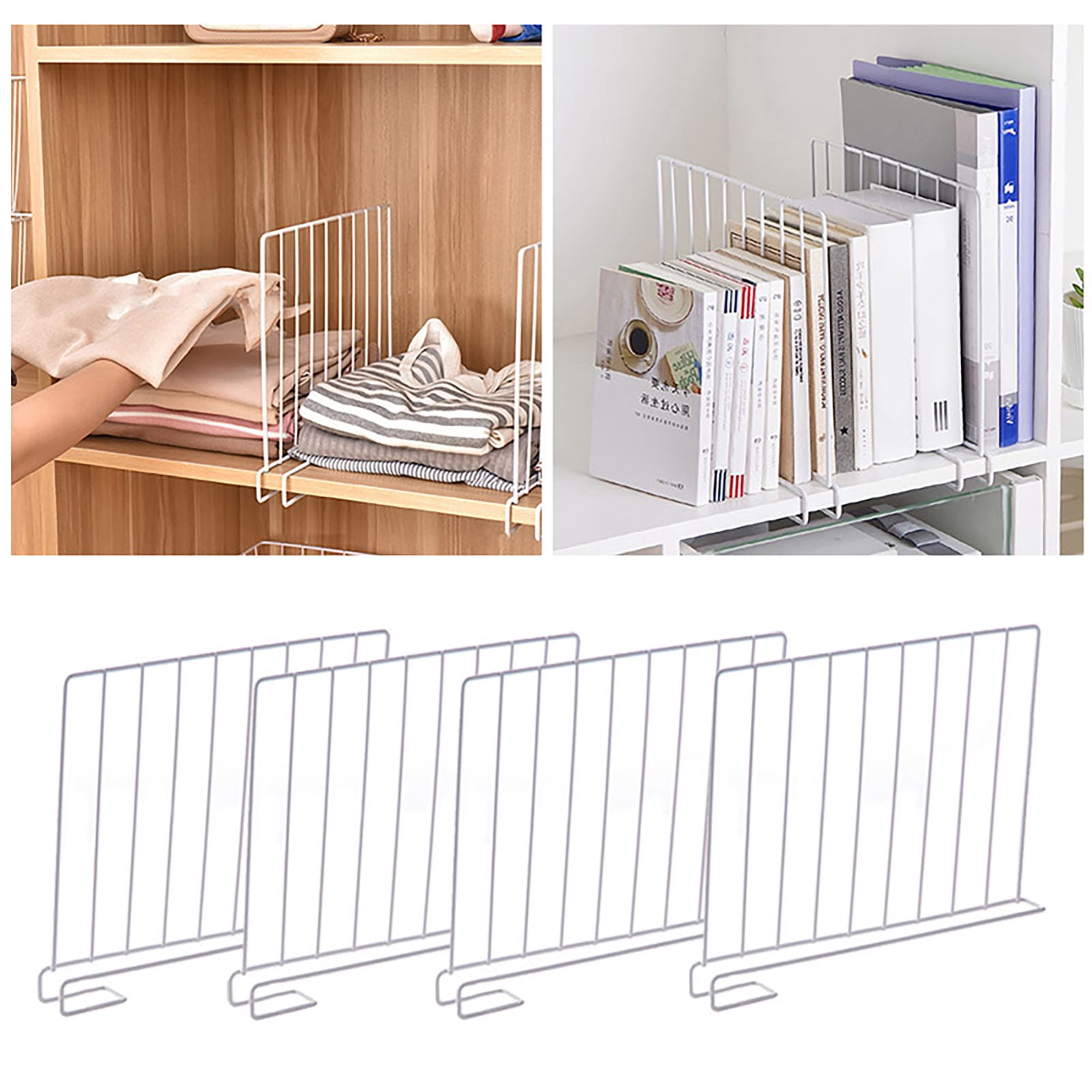4Pcs Clothing Divider Shelf Organizer High Strength Rustproof Corrosion ...