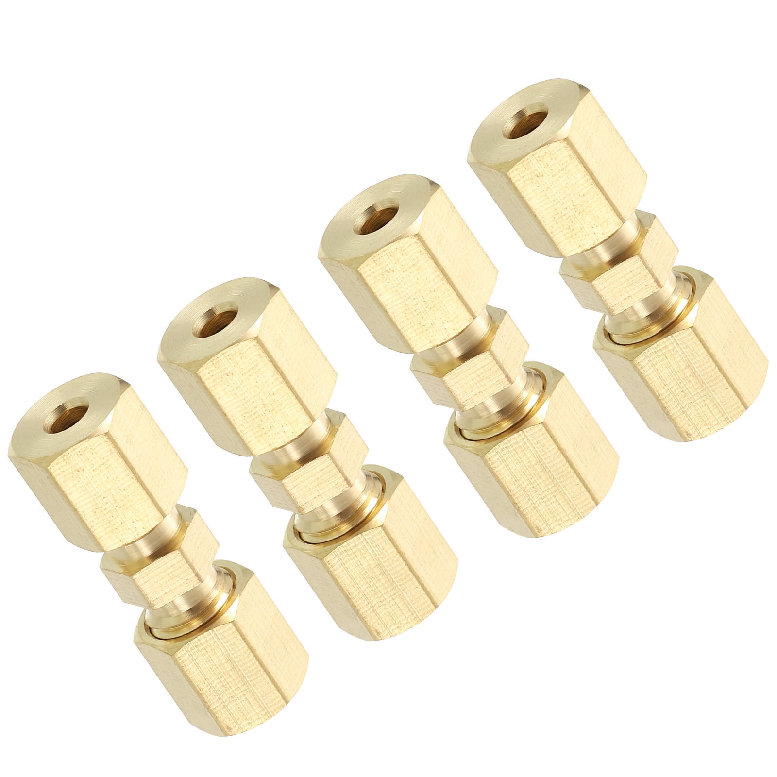 4Pcs Compression Tube Pipe Fittings, 1/8" Compression Union Connector ...
