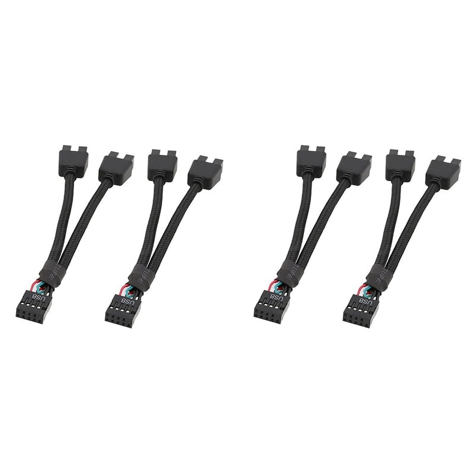 4Pcs Computer Motherboard USB Extension Cable 9 Pin 1 Female to 2 Male ...