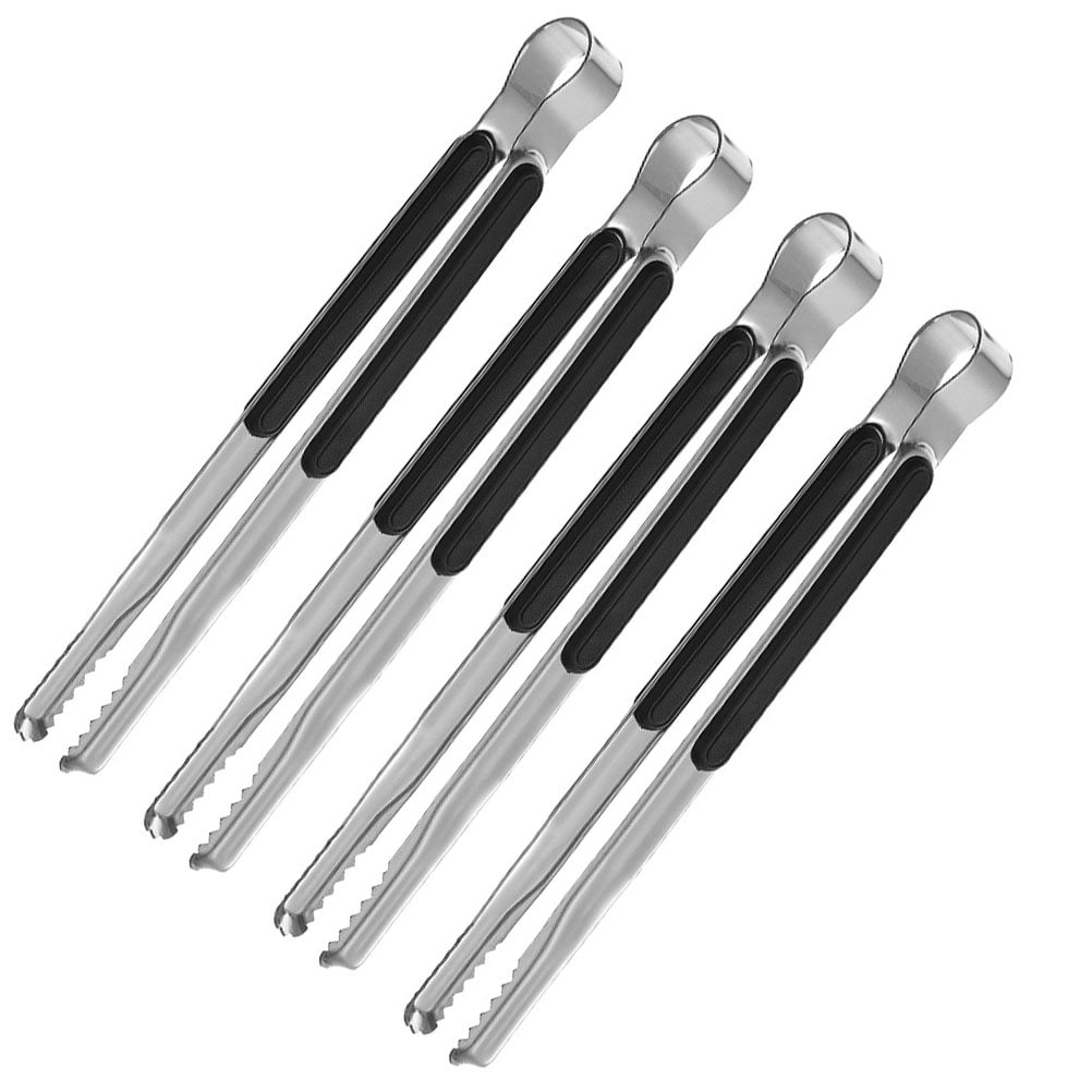 Raindrops Ergonomic Design Grill Tongs Black 4Pcs Heat Resistant For ...