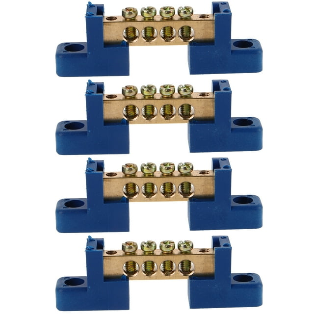 4Pcs Copper Ground Bars Grounding Busbar Bar Grounding Block with ...