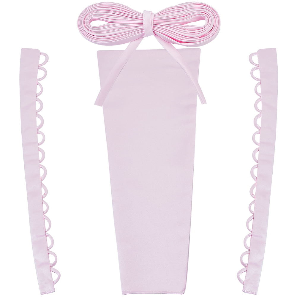 4Pcs Corset Back Kit Pink Cloth Satin Lace Up Panel Extender Zipper ...