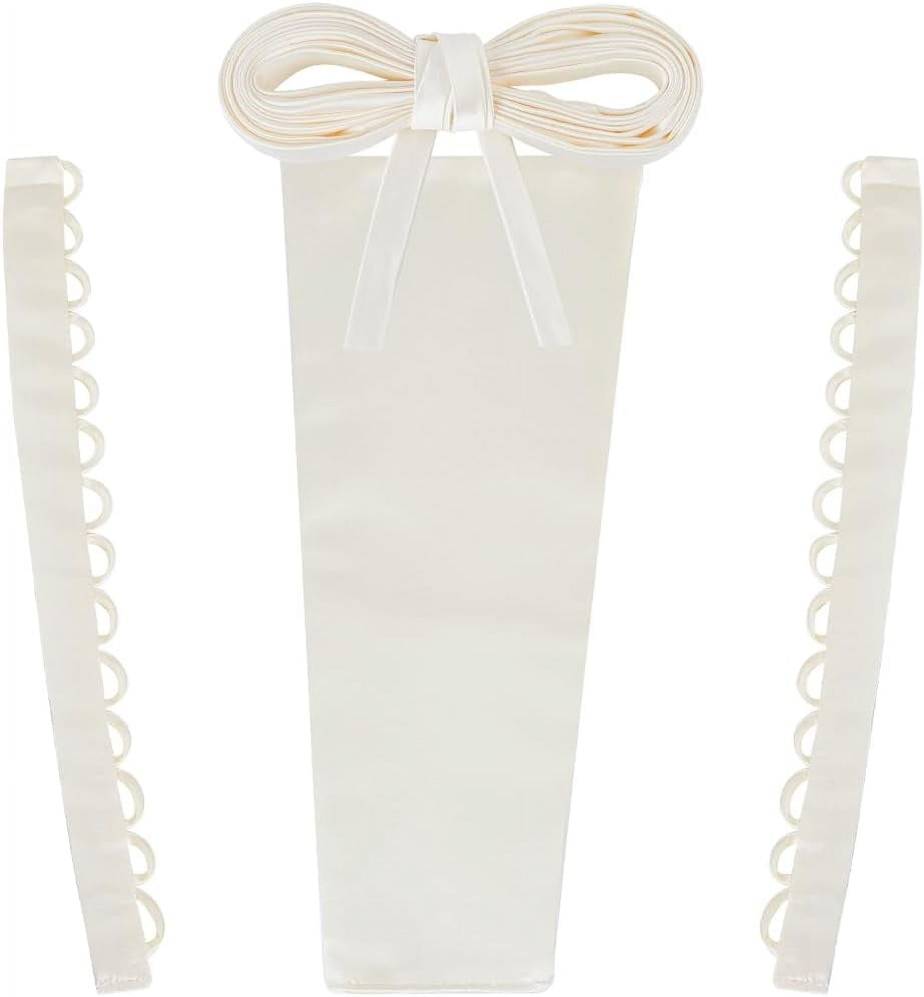 4Pcs Corset Back Kit White Cloth Satin Lace Up Panel Extender Zipper ...