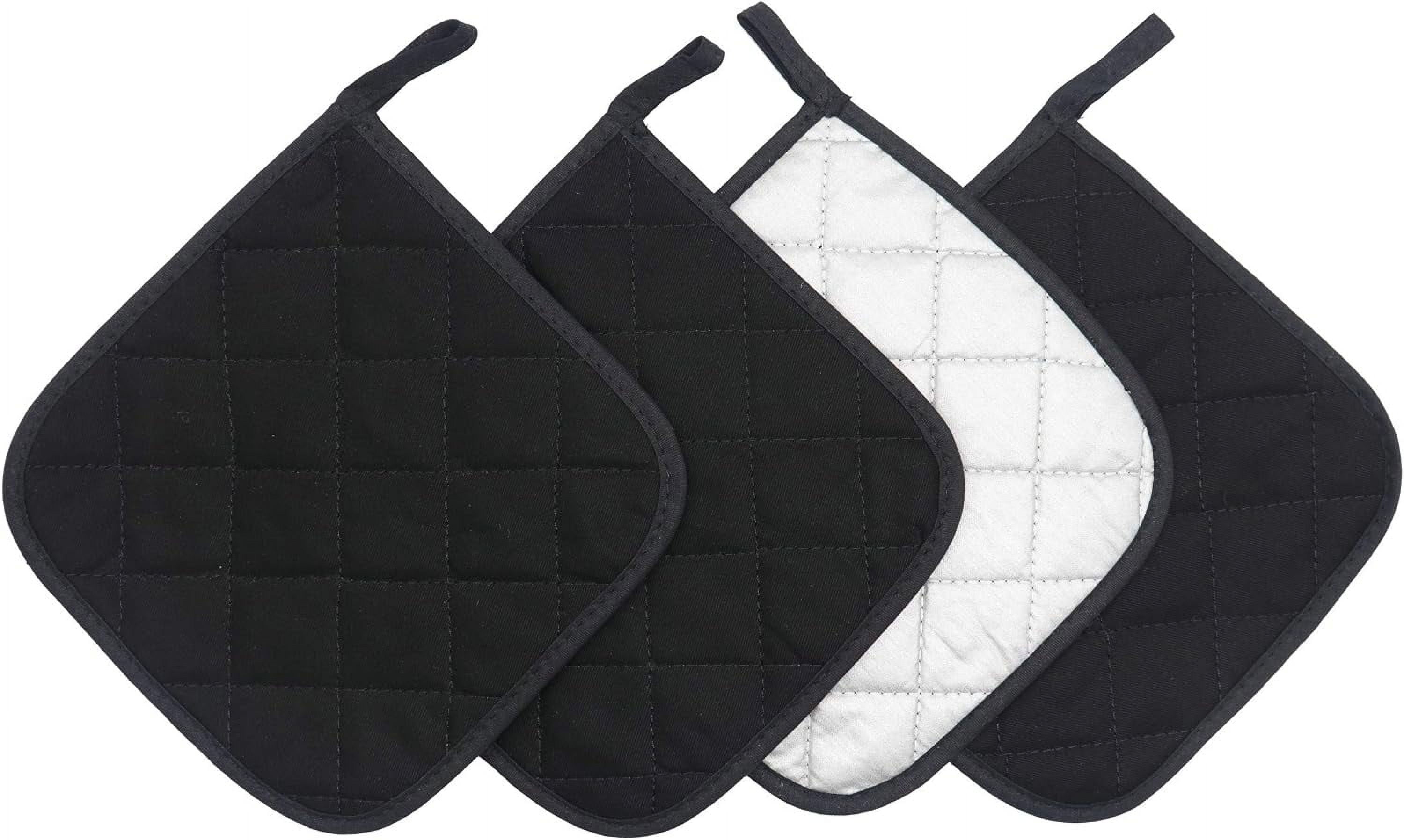 4Pcs Cotton Heat Resistant Pot Holders, Everyday Kitchen Basic Square ...