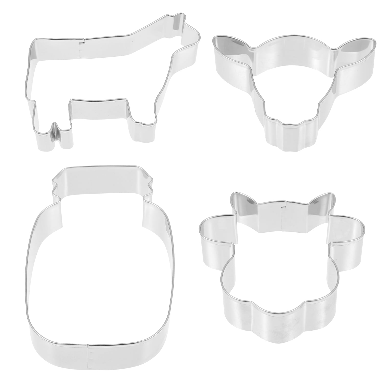 4Pcs Cow Shape Biscuits Molds Stainless Steel Baking Accessories Sugar ...