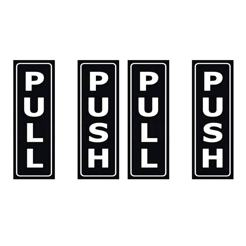 4Pcs Creative Door Stickers Push Pull Door Sign Stickers Simplicity ...