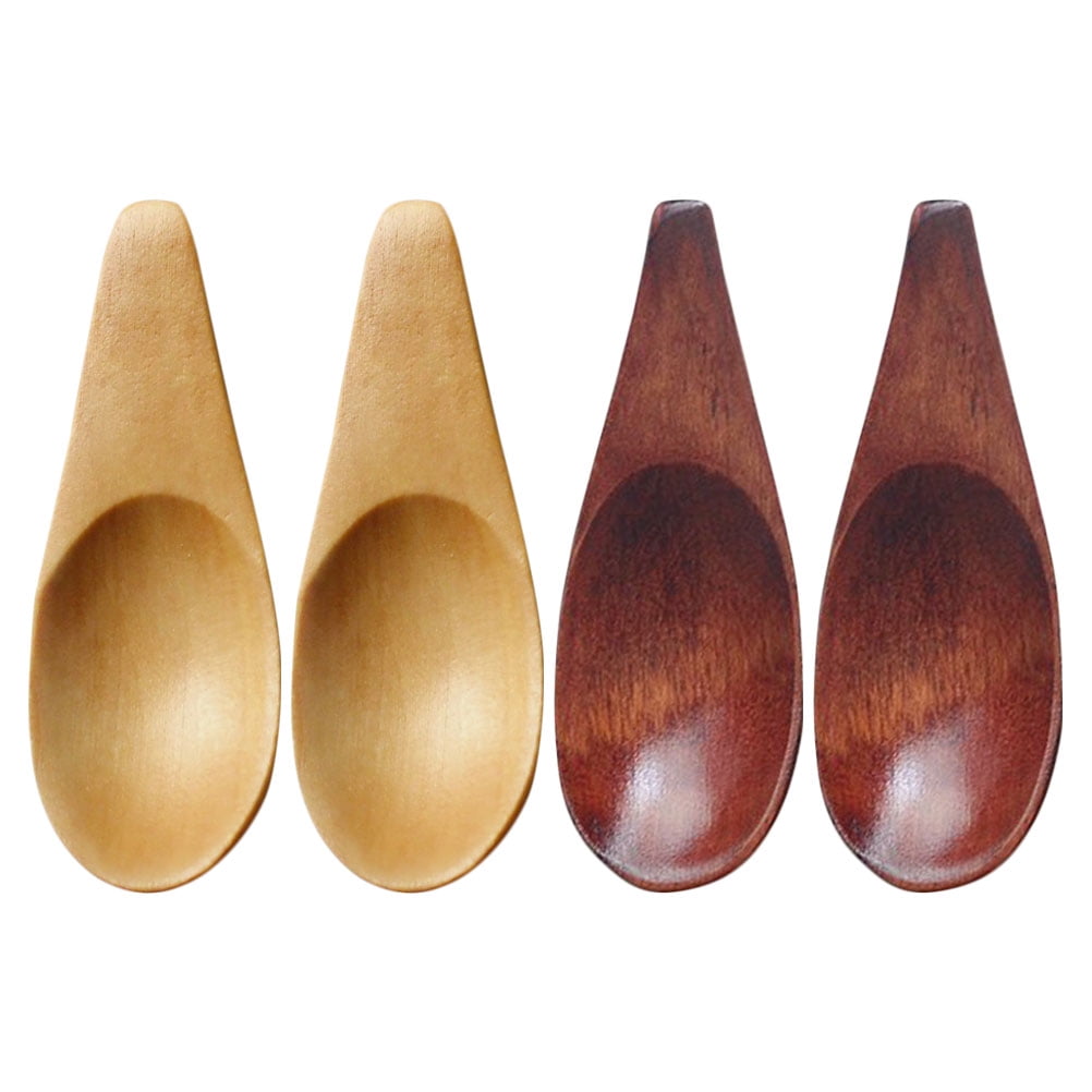 4Pcs Creative Tea-leaf Scoops Wooden Small Milk Powder Scoops Coffee ...