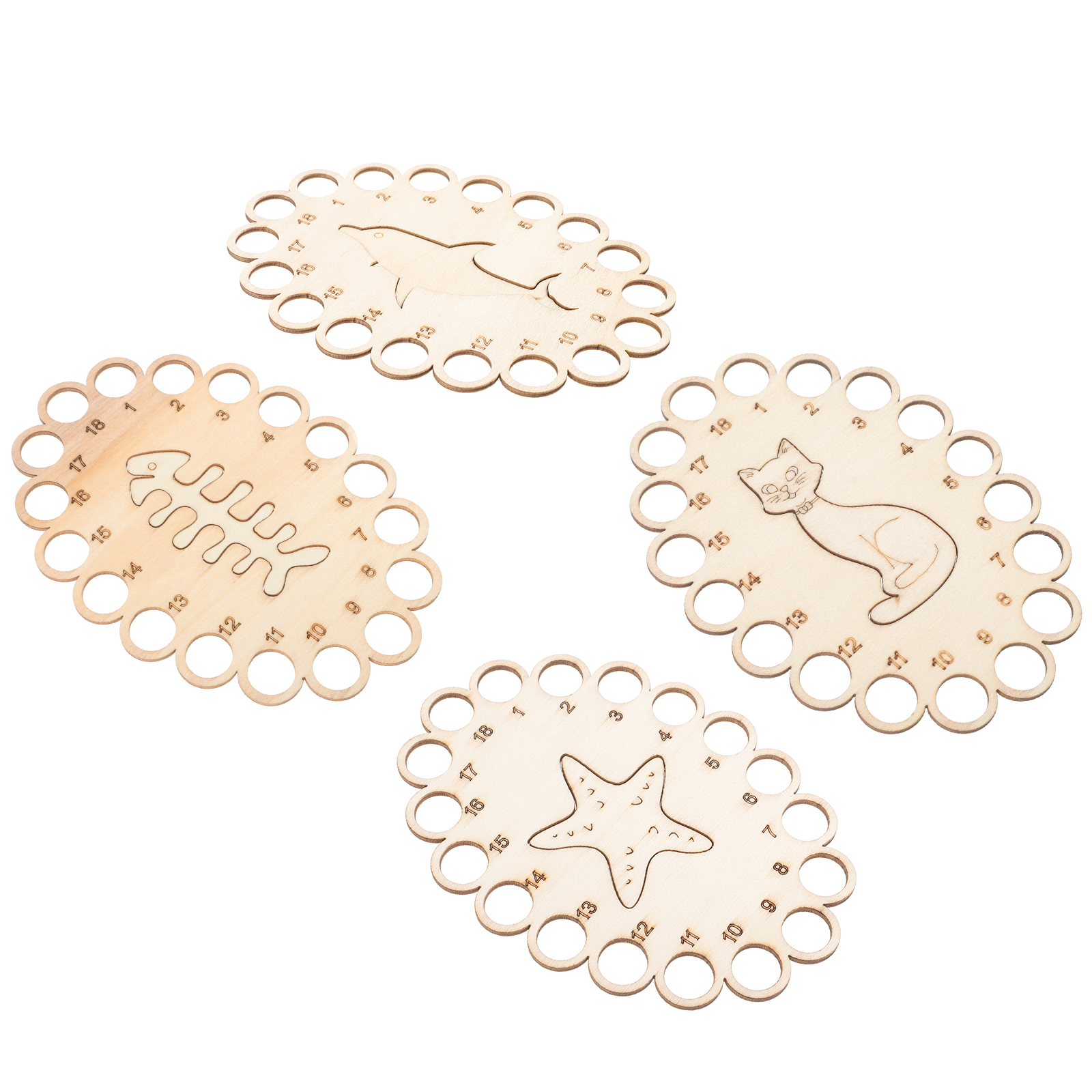 4Pcs Cross Stitch Thread Holder Wooden Thread Organizer Threading ...