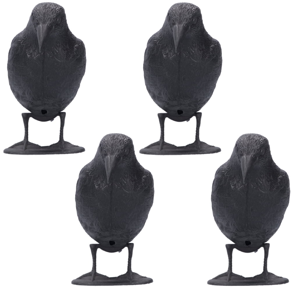 4Pcs Crow Decoy - Fake Black Crow Decoy for Attracting Crows, Hunting ...