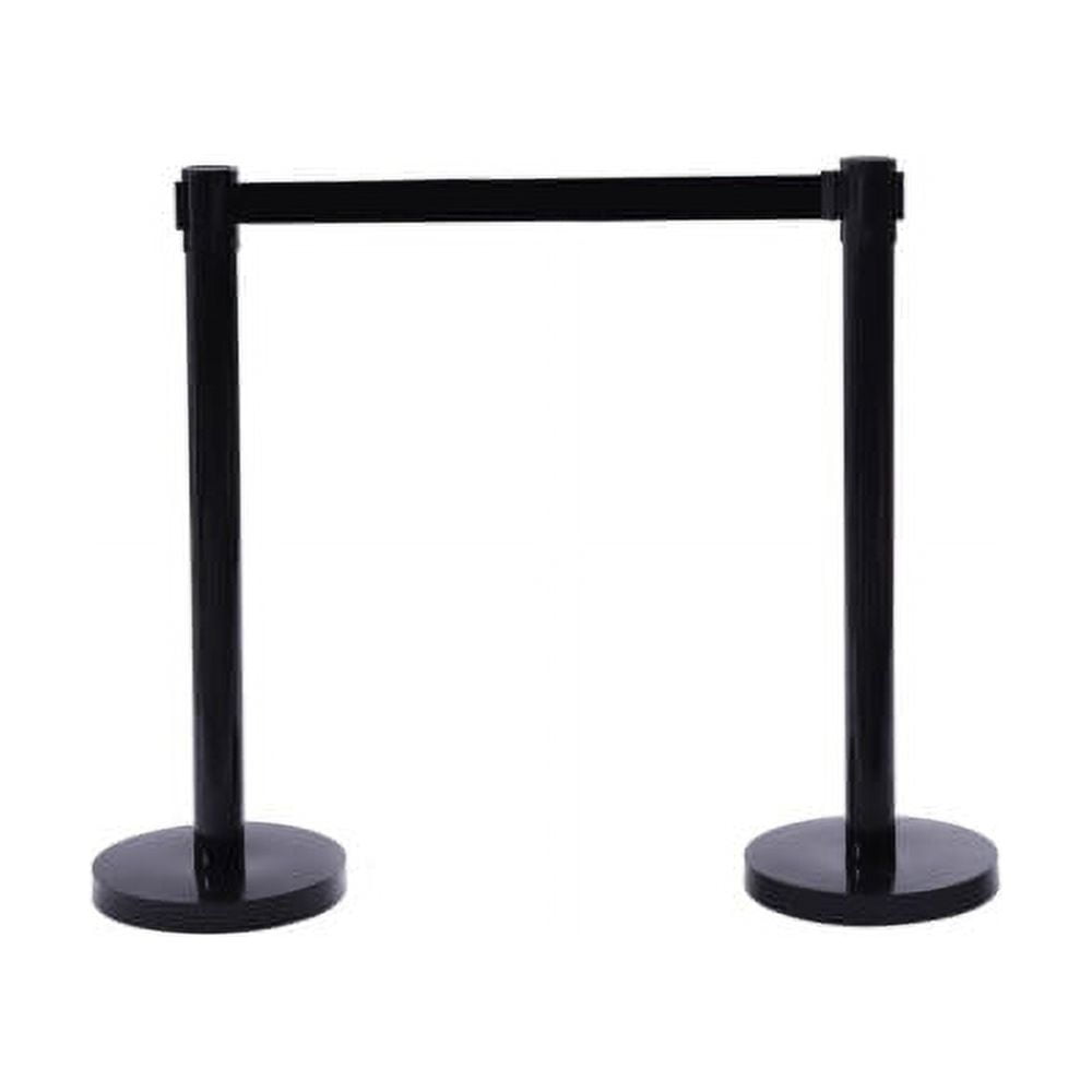 4Pcs Crowd Control Barrier Queue Poles Black Retractable Belt Stanchion Posts - Walmart.com