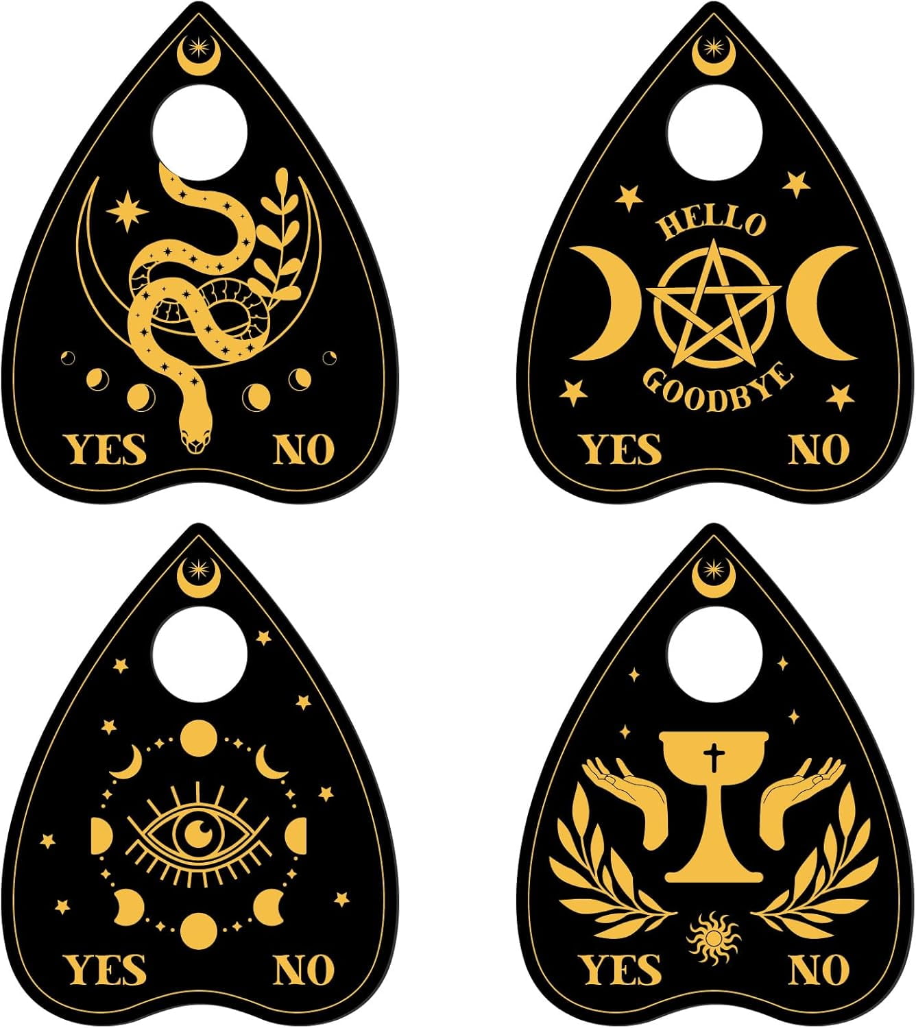 4Pcs Crystal Ball Stand Sun Moon Theme Sphere Holder Divination Sphere ...