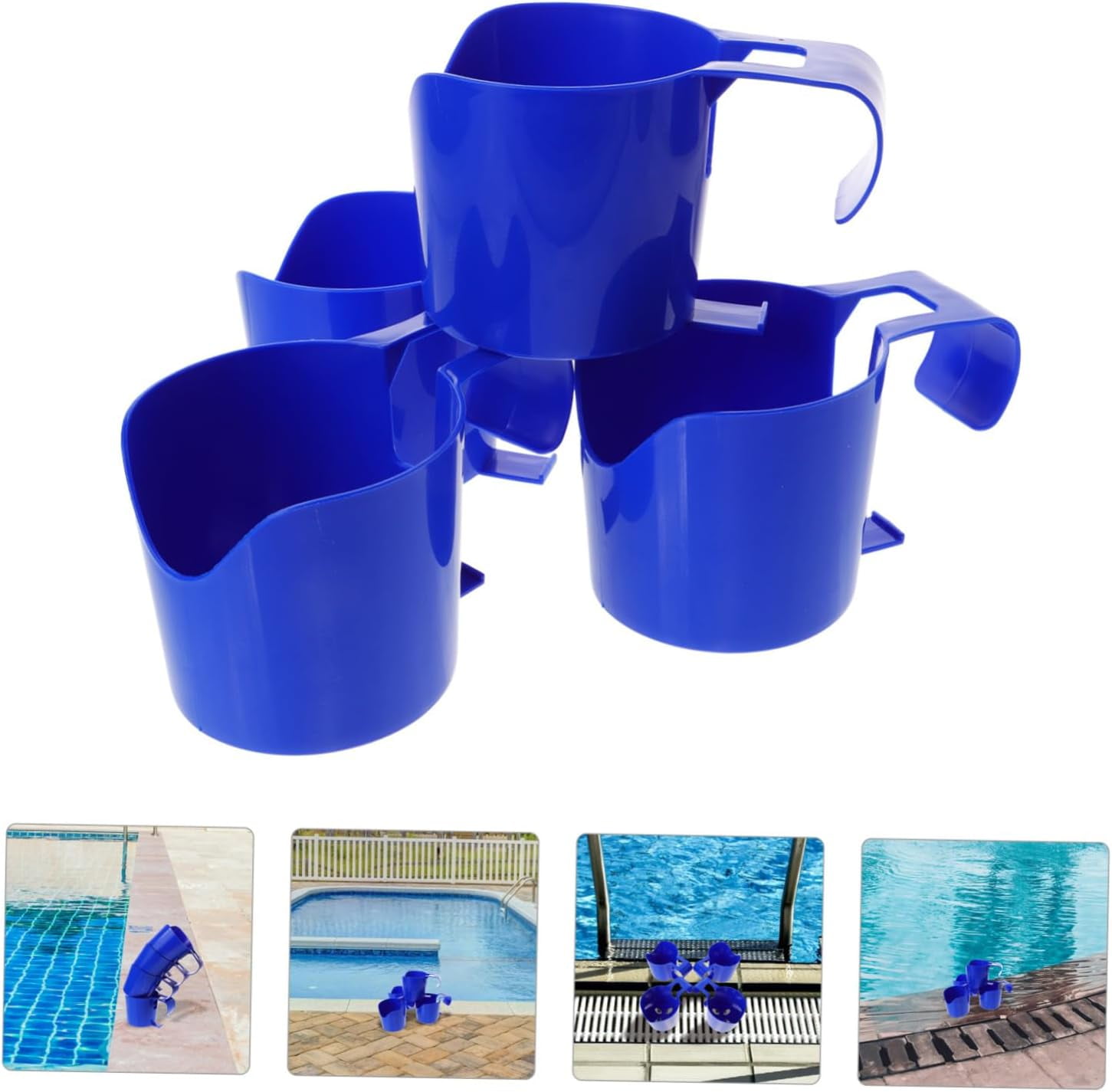 4Pcs Cup Holders, Poolside Cup Holders No Spills, Plastic Swimming Pool ...