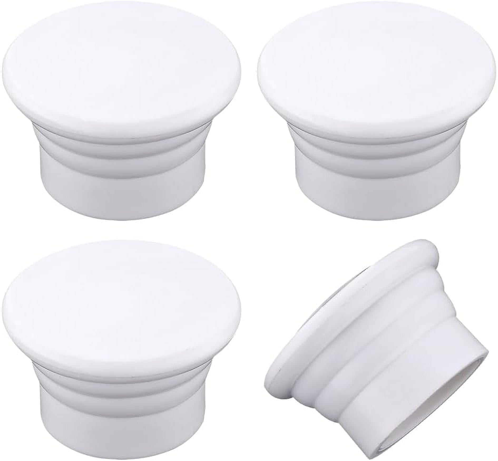 4Pcs Curtain Finials Ends Caps 28mm White Curtain Rod Covers Plastic ...