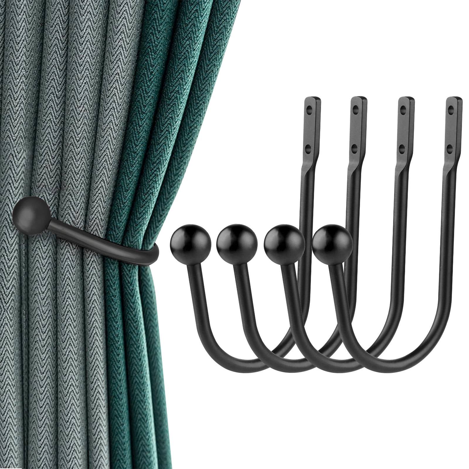 4Pcs Curtain Holdbacks Curtain Tiebacks Hooks Tie Backs for Curtains ...
