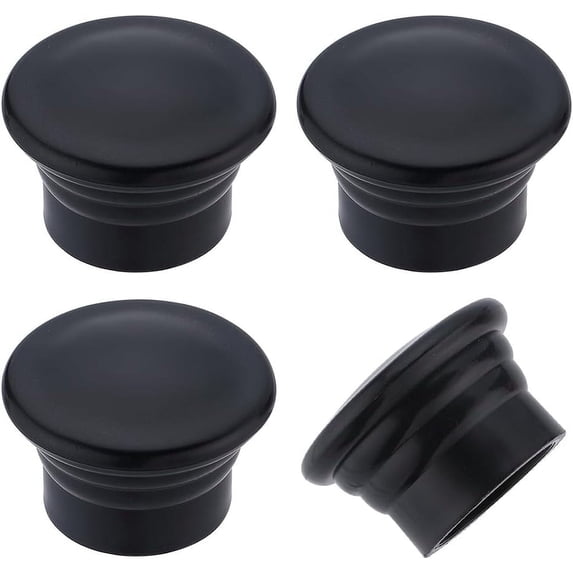 4Pcs Curtain Rod Covers Black Curtain Finials Ends Caps 28mm Plastic ...
