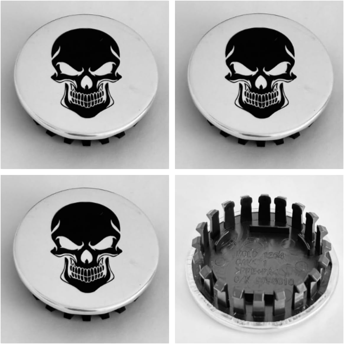 4Pcs Custom Skull Car Wheel Hub Caps, Rim Center Caps for Cadillac ...