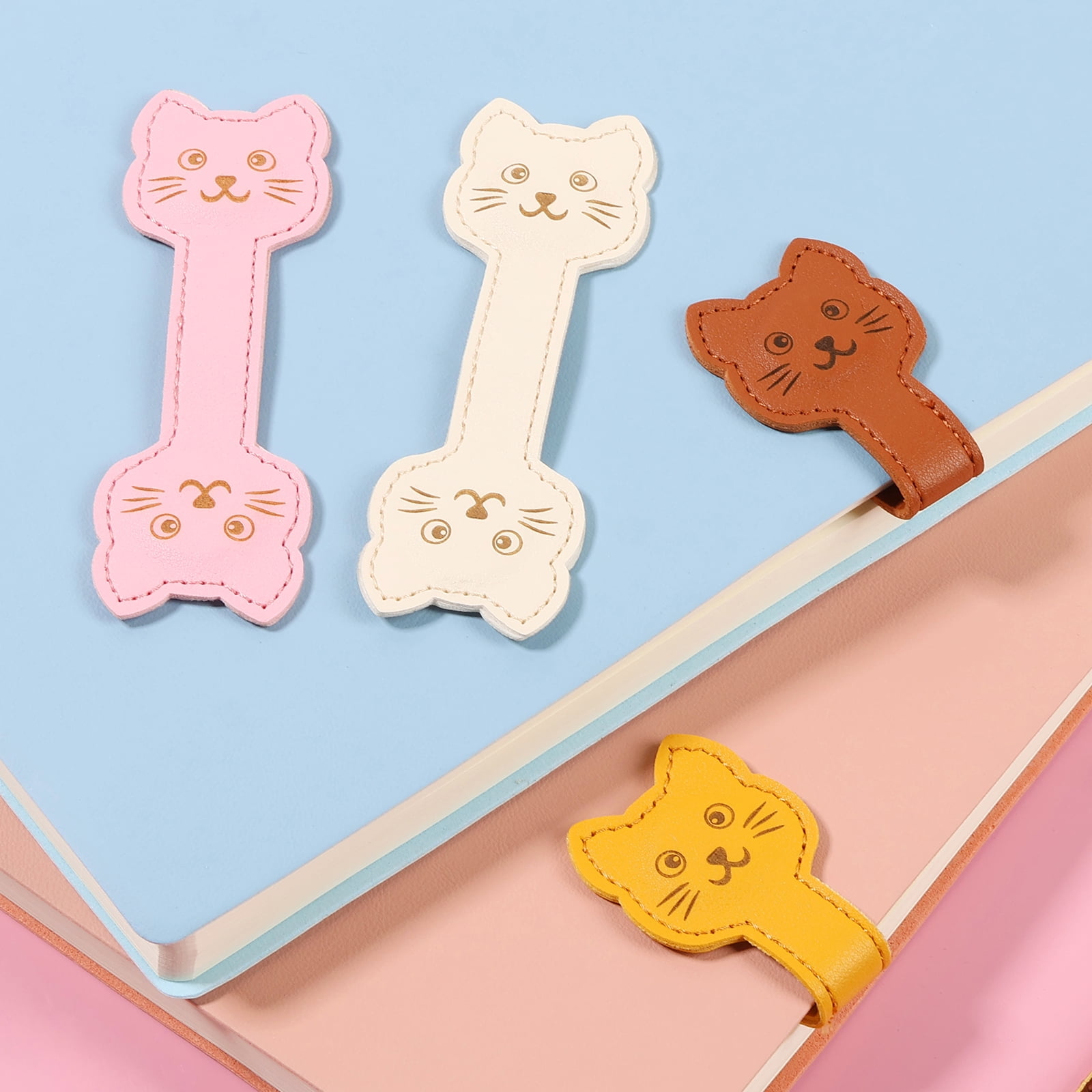 4Pcs Cute Cat Face Shape Magnetic Bookmarks for Teachers Students ...