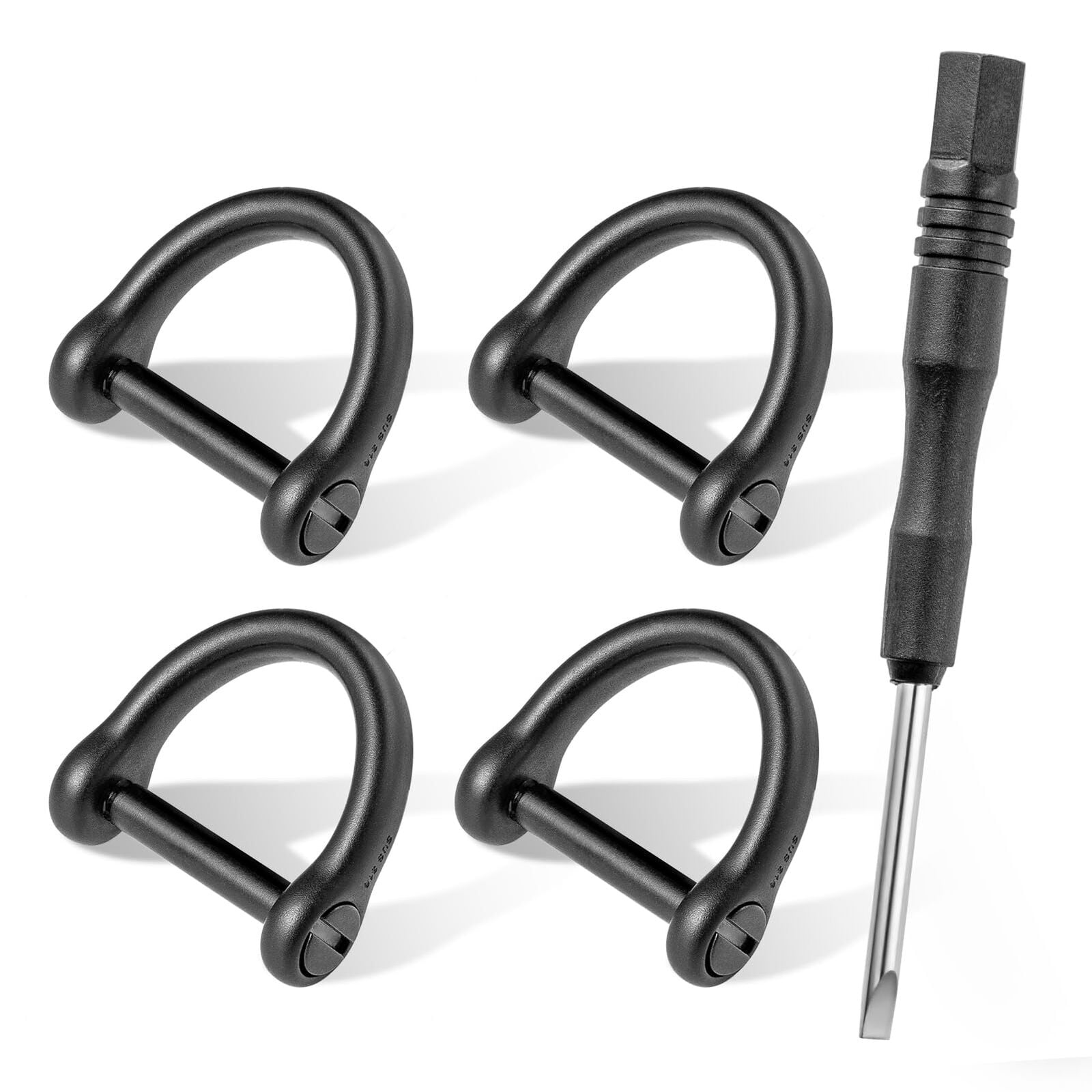 4Pcs D Ring Keychain with Screw Shackle,D Shape Durable Key Ring for ...
