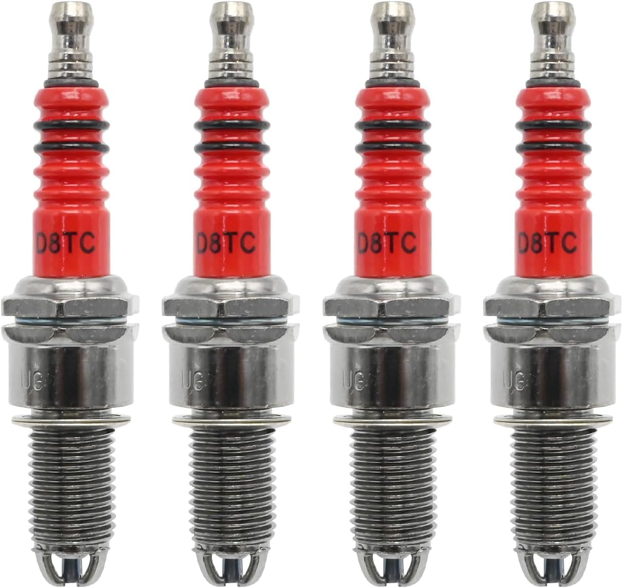 4Pcs D8TC 3 Electrode Spark Plug Replacement for CG 125cc 150cc 200cc ...