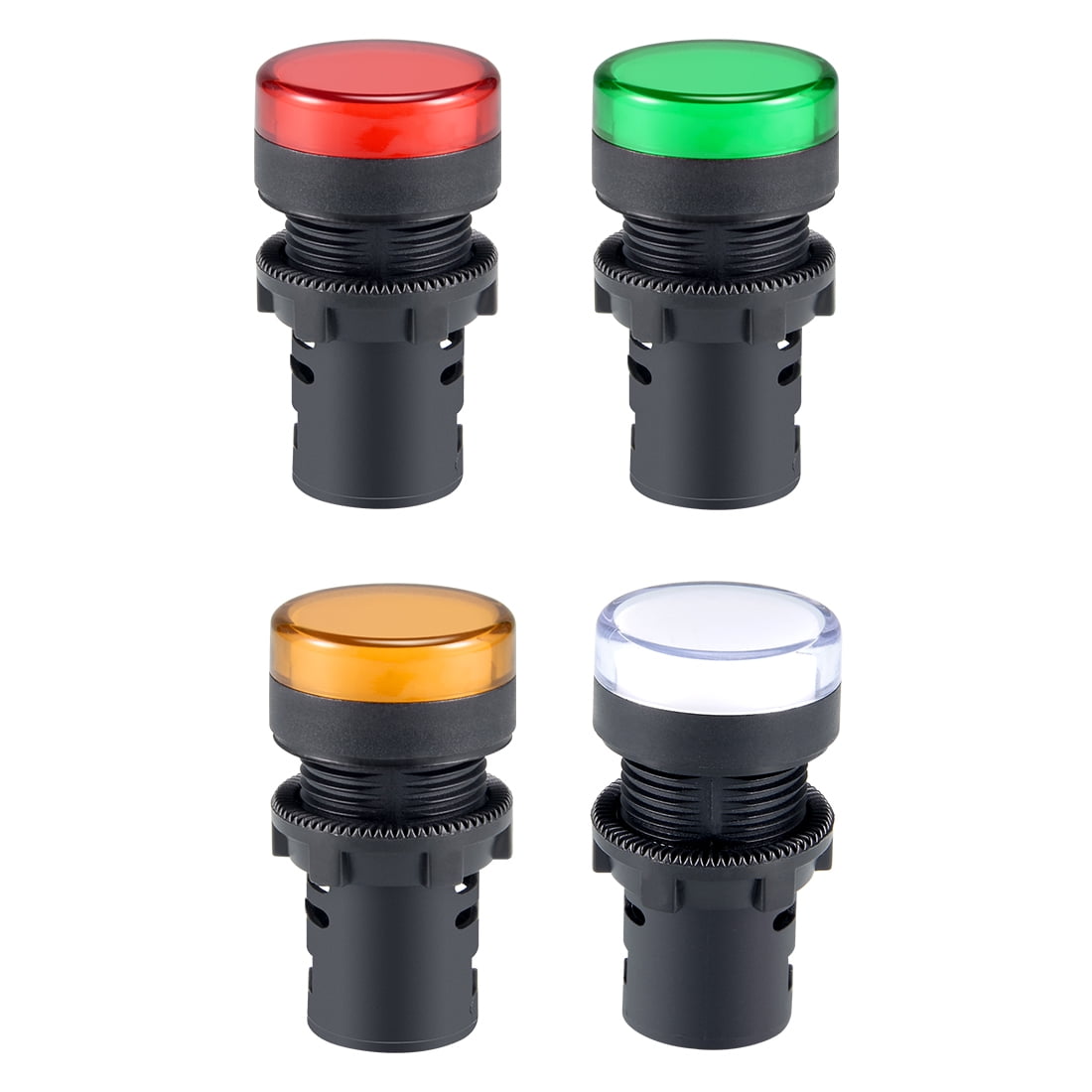 4Pcs /DC 110V Indicator Lights, Red+Green+Yellow+White, Flush Panel ...