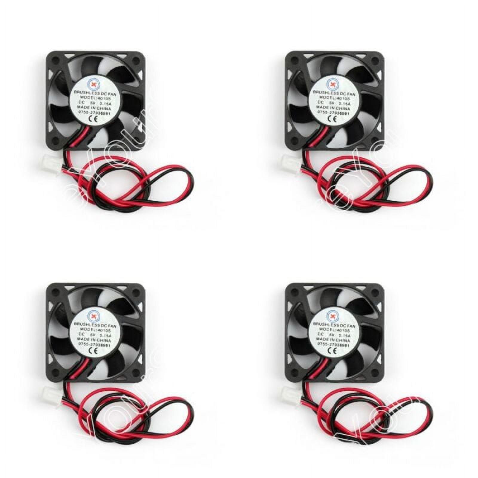 4Pcs DC Brushless Cooling Fan 5V 0.15A 4010s 40x40x10mm 2 Pin CUP ...