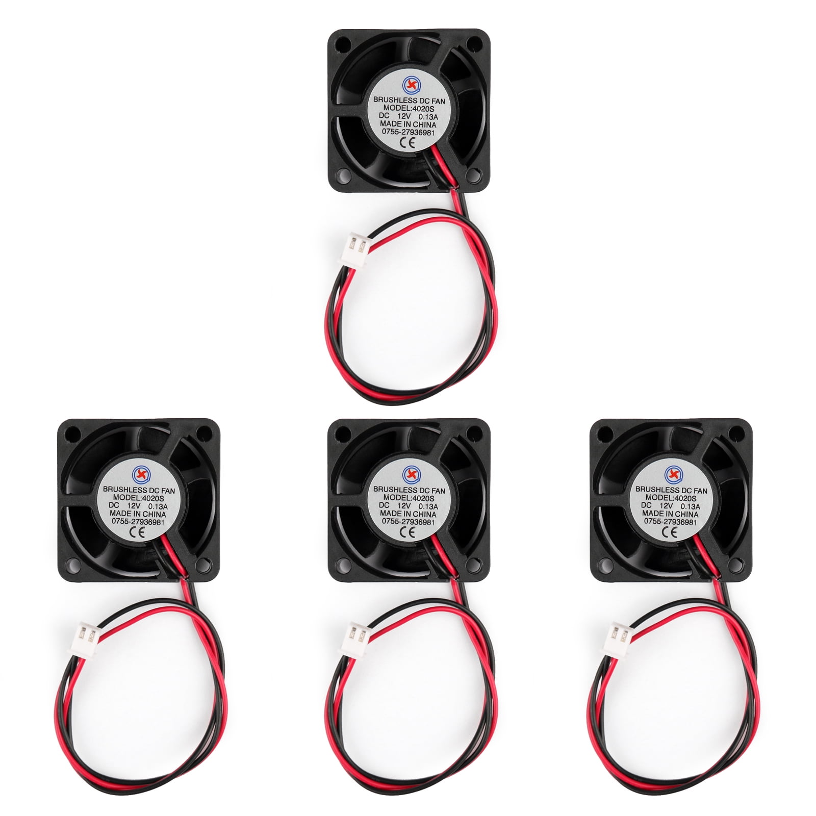 4Pcs DC Brushless Cooling PC Computer Fan 12V 4020s 40x40x20mm 0.13A 2 ...