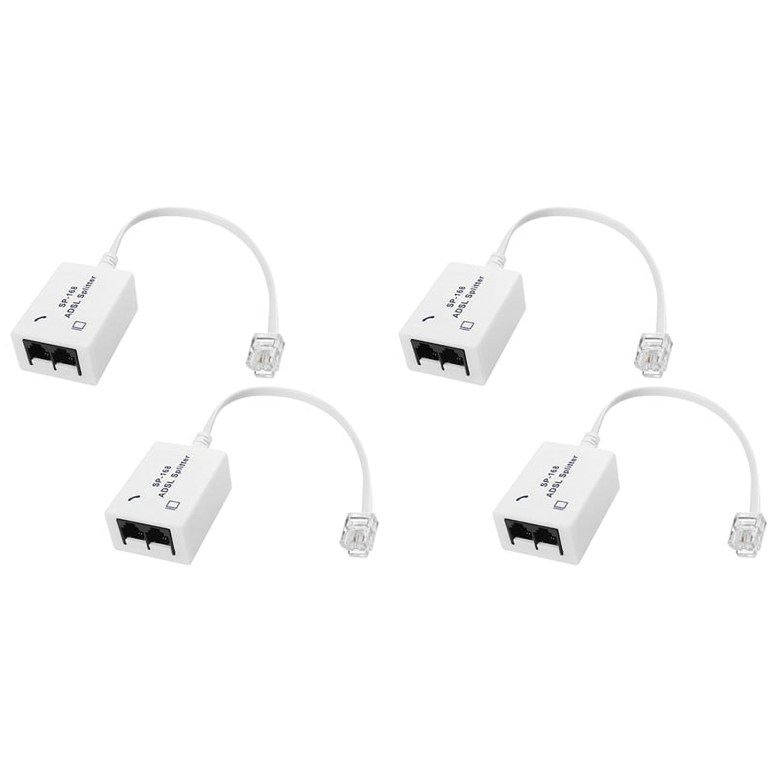 4Pcs DSL Filter Splitter ADSL Splitter for Phone Line Male to 2 Female ...