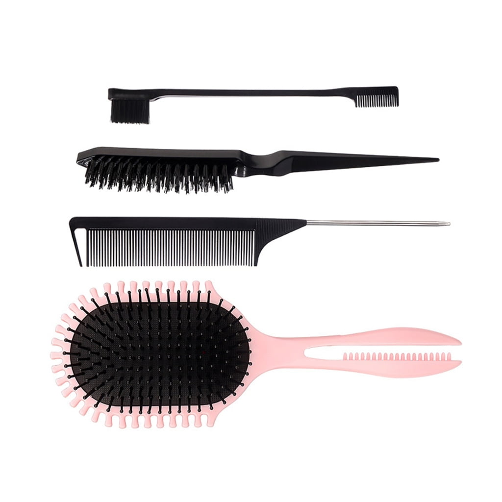 4Pcs Detangling Brush Set Edges Brush Teasing Brush Hair Styling Comb ...