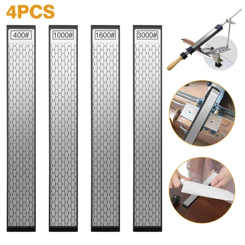 4Pcs Diamond Sharpening Stone Set 400 600 1000 3000Grit Knife Chisel ...