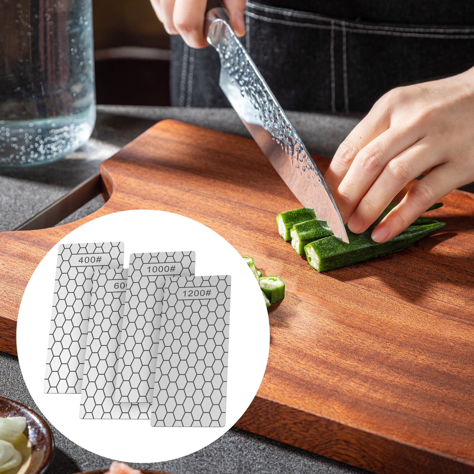 4Pcs Diamond Sharpening Stone Set with Honeycomb Surface Portable ...