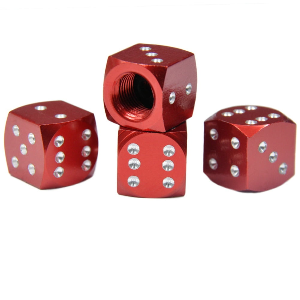 4Pcs Dice Design Dust Valve Caps Motorcycles Electric Cars Tyre Tire ...