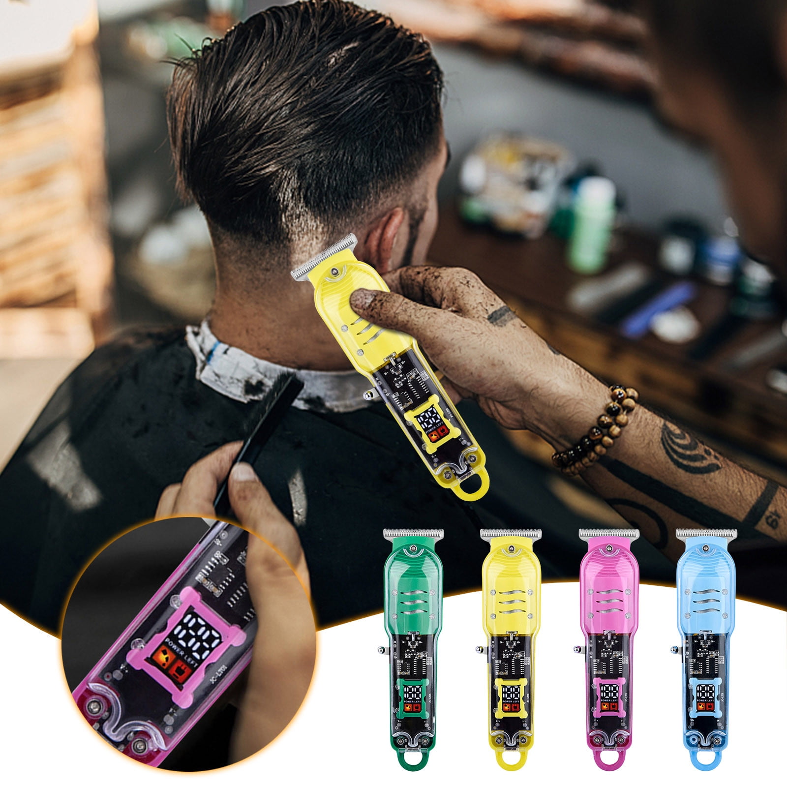 4Pcs Digital Hair Clipper Yannianjz Digital Transparent Body Hair ...