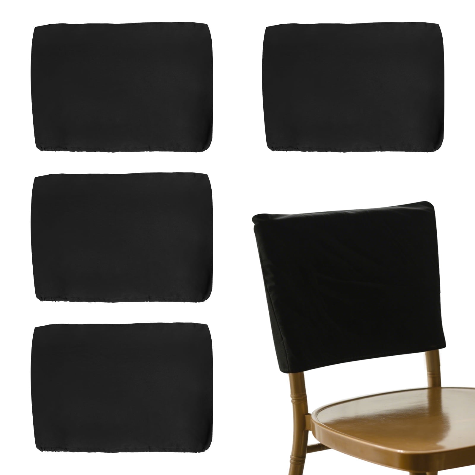 4Pcs Dining Chair Back Covers Elastic Polyester Chair Back Protective ...