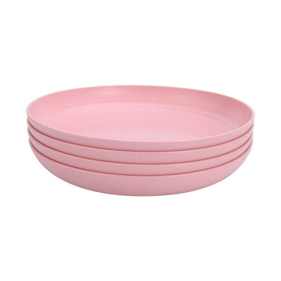 4Pcs Dinner Plate Set Wheat Straw Eco Friendly BPA Biodegradable Picnic ...