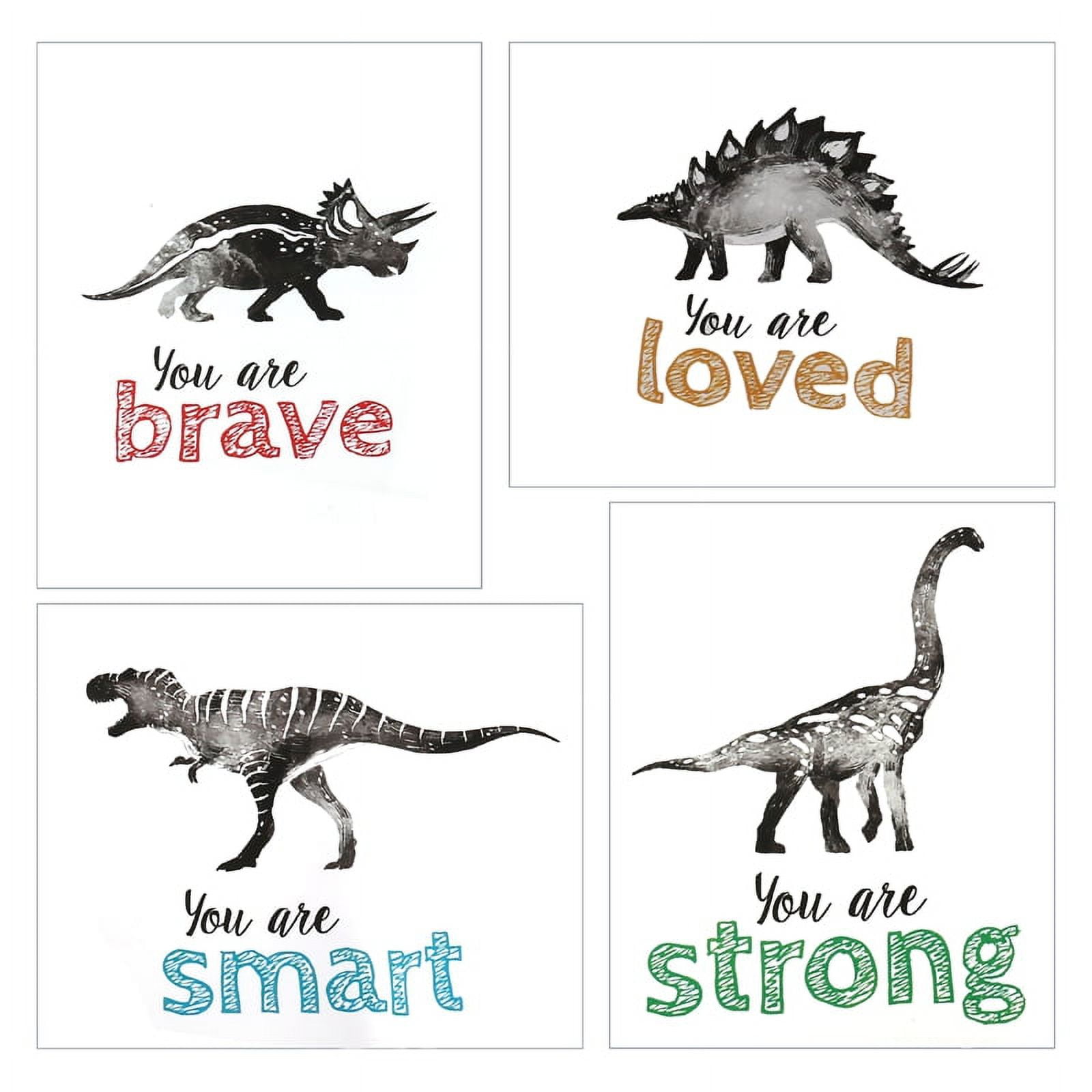 4Pcs Dinosaur Wall Art for Little Room, Baby Nursery Posters ...