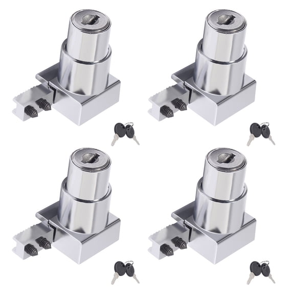 4Pcs Display Cabinet Lock with Key, Glass Lock Single and Double Glass ...