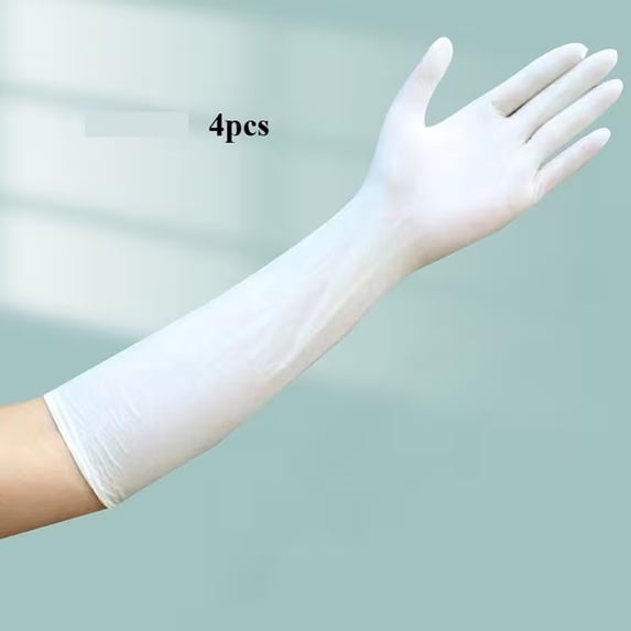 4Pcs Disposable Nitrile Gloves - Multi-Purpose Extended Cleaning Gloves ...