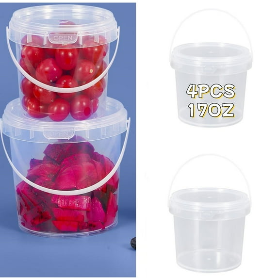 4Pcs Disposable Overnight Oats Containers with Lids, 500ml/17oz Clear ...